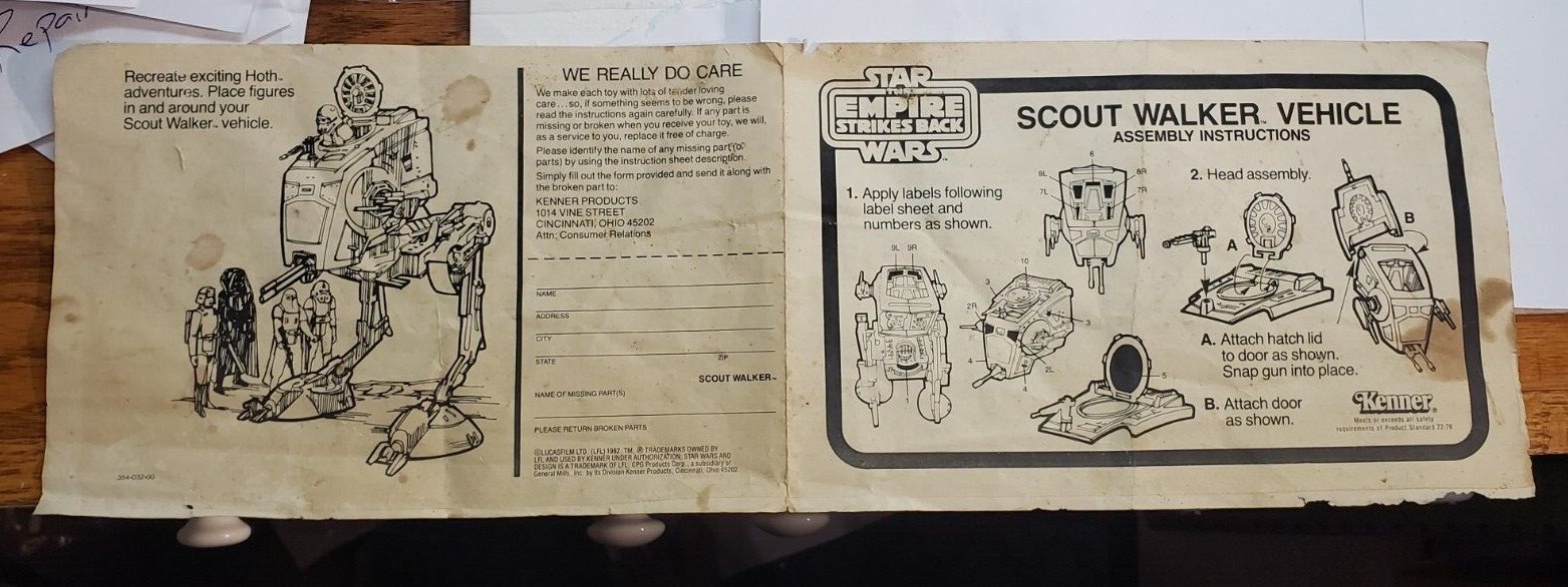 AT-ST Scout Walker Parts ROTJ Head Feet Legs Turret Gun Star Wars ...