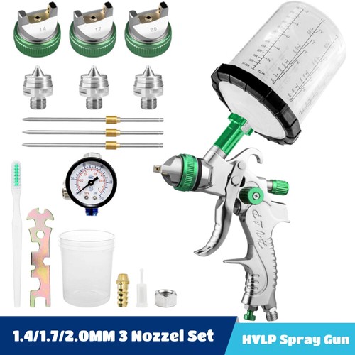 HVLP Air Paint Spray Gun Kits Car Auto Primer 1.4/1.7/2.0MM Nozzles ...