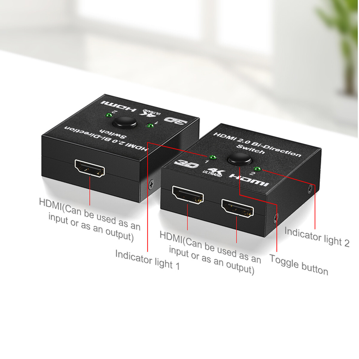 HDMI Bi-Directional Splitter Switch 1 In to 2 Out OR 2 Input 1 Output ...