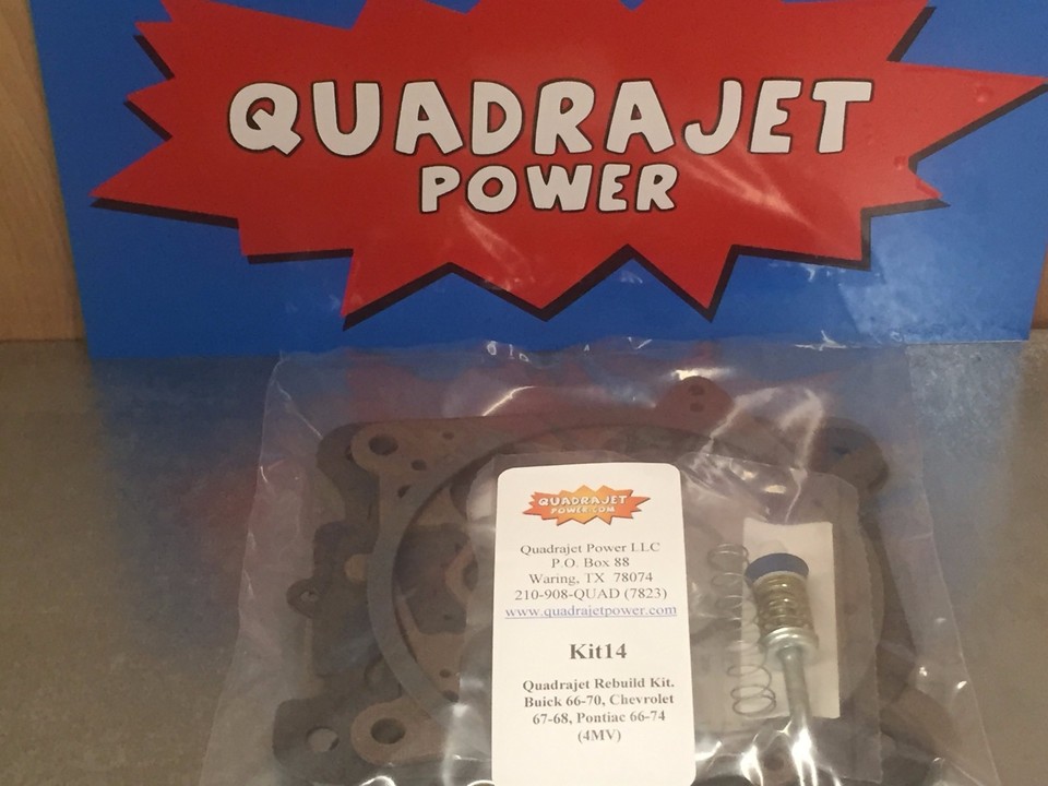 Quadrajet Premium Rebuild Kit. Buick 67-70, Chevrolet 67-68, Pontiac 66 ...