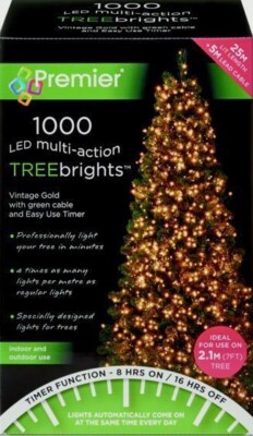 1000 LED Multi-Action TreeBrights Christmas Tree Lights Timer - VINTAGE ...