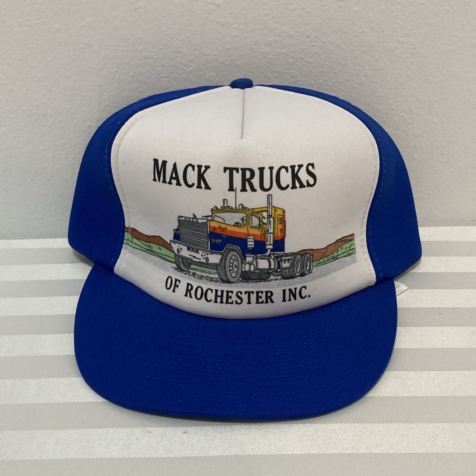 Mack Trucks Vintage Hat Blue & White Adjustable Strap… - Gem