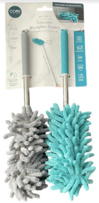 2-pc Telescopic MicroFiber Dusters by CORE HOME, Turquoise Blue & Gray ...