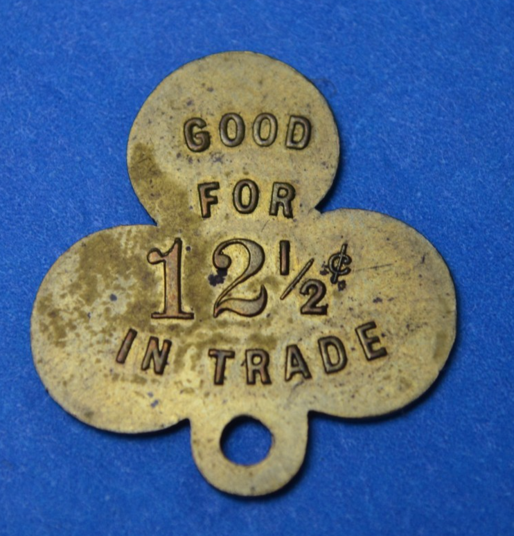 HAMILTON MONTANA TOMPKINS & BLISS CLOVER TRADE ANTIQUE MERCHANT TOKEN ...