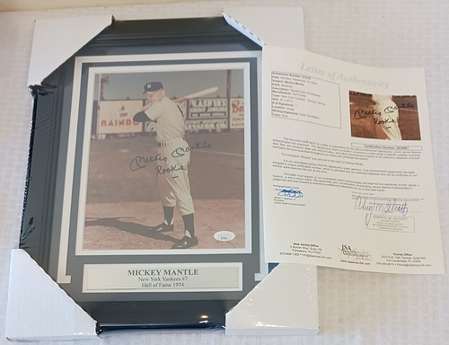 MICKEY MANTLE Autographed Signed 8x10 Photo JSA Framed 1951 ROOKIE ...