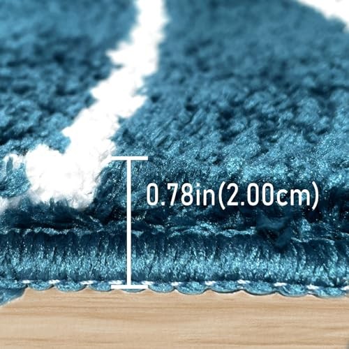 Luxury Teal White Curve Line Bathroom Rug, 16x24 inch Extra Soft and | eBay