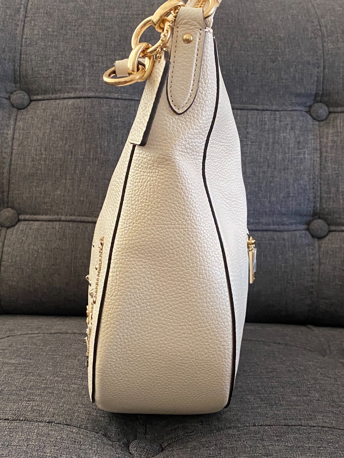 Coach Elle Large Leather Hobo Shoulder Bag With Stard… - Gem