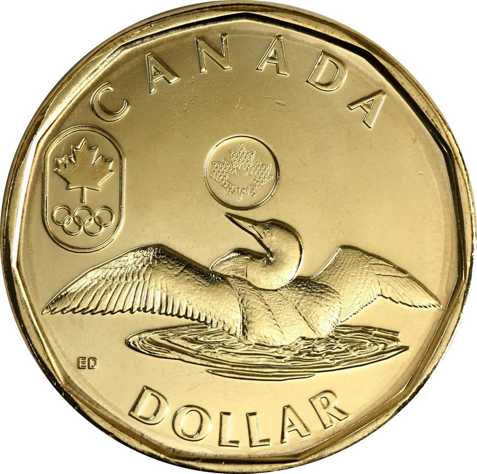 Complete Set 2004-2016 Seven Canada Olympic Lucky Loonie Coins Mint UNC ...