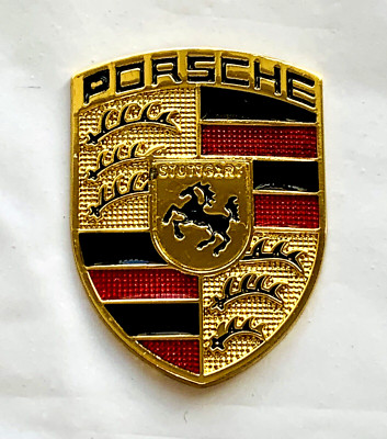 1 x Porsche Bonnet Crest Sticker Badge Metal Replacement 911 914 356 ...