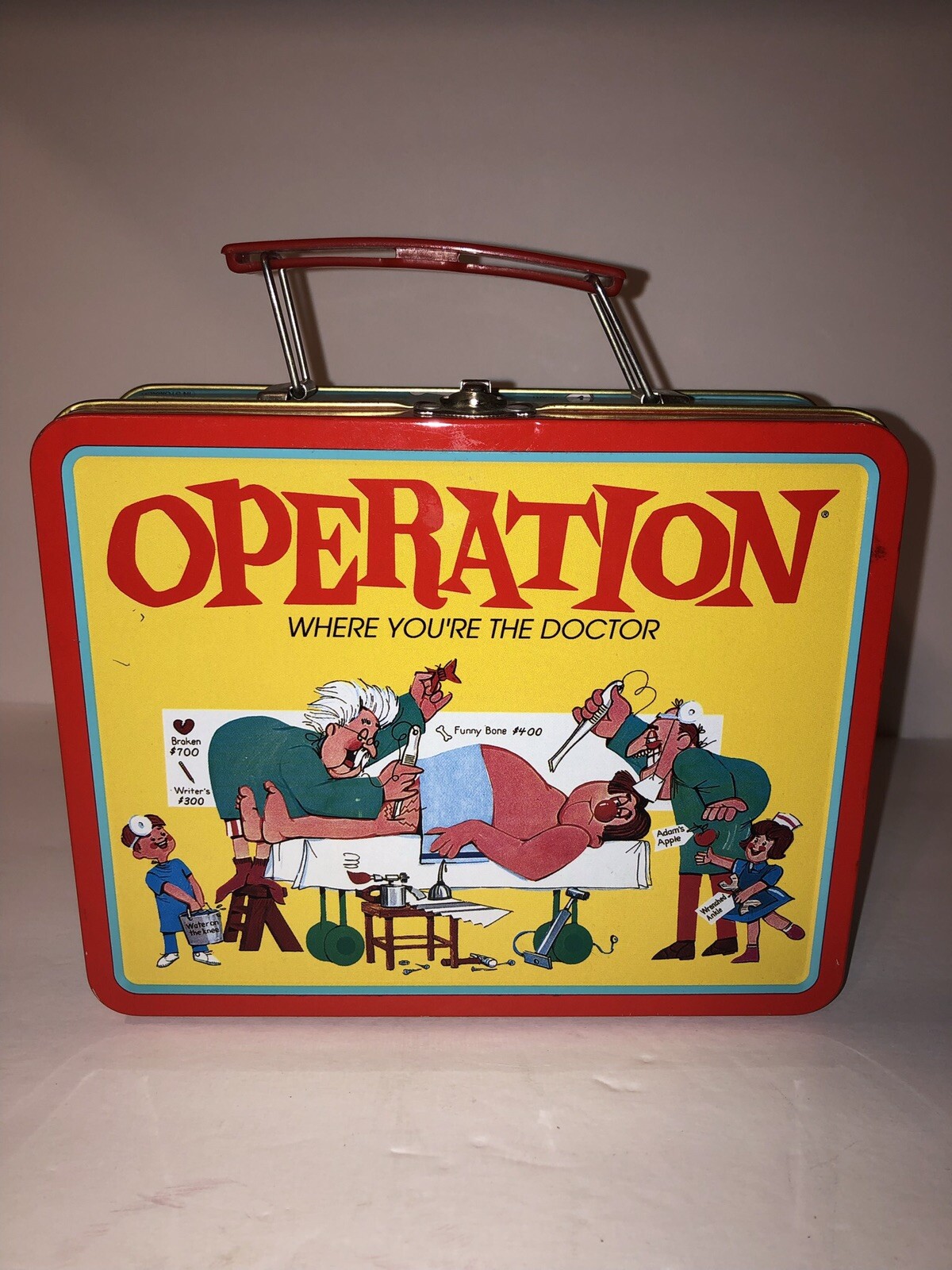 2000 Hasbro Operation Board Game Metal Lunch Box Tin Pail, 4 Magnetic ...