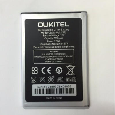 C5 - Original 2000mAh Battery Batterie Bateria for Oukitel C5 & C5 Pro ...