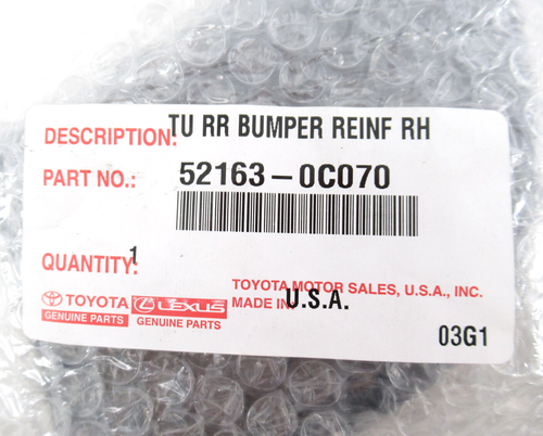 Genuine OEM Toyota 52163-0C070 Passenger RH Rear Bumper Plate 2014-2020 ...