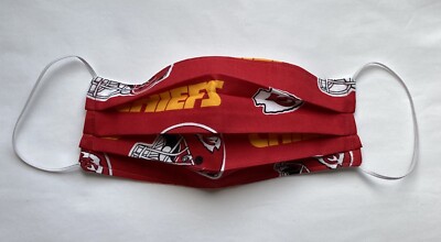 Kansas City Chiefs Face Mask Handmade Red Washable Cloth Cotton ...