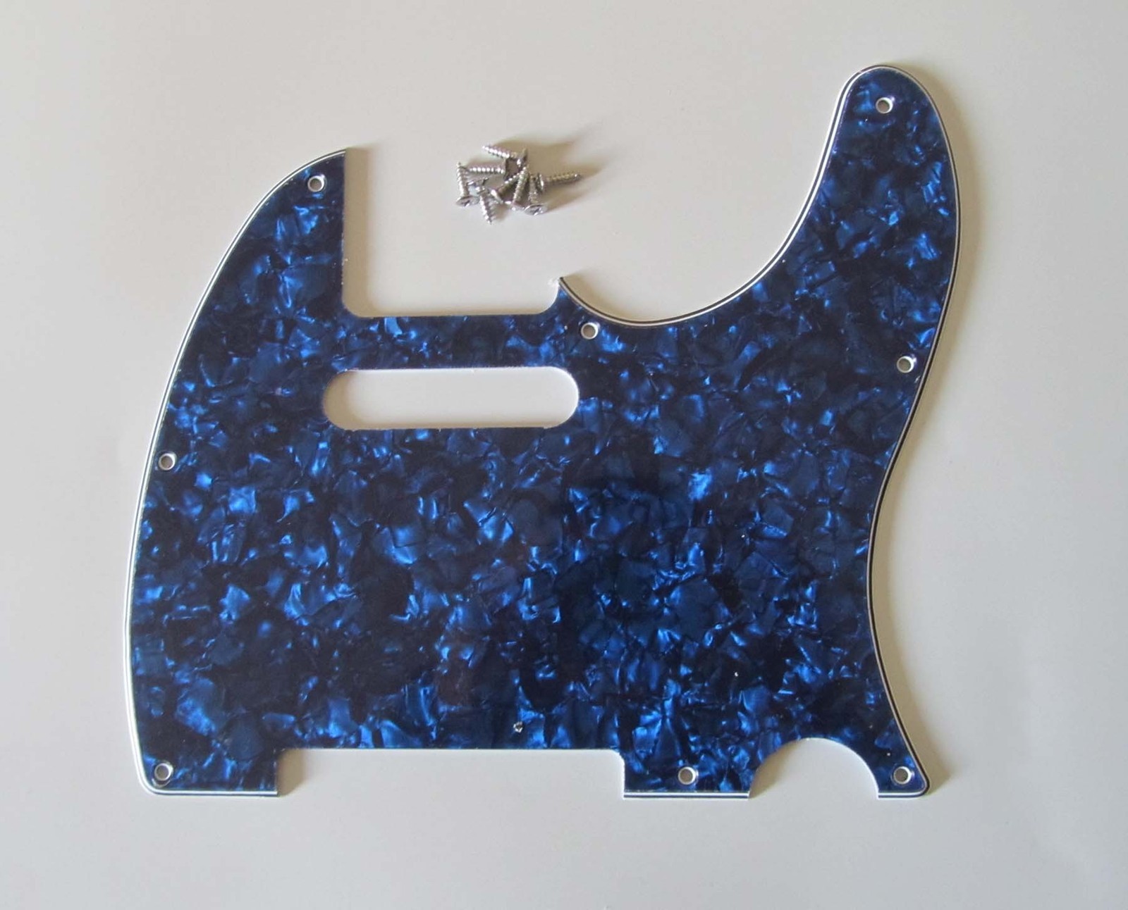 Tele/Telecaster Style Scratch Plate Guitar Pickguard Blue Pearl 3 Ply ...