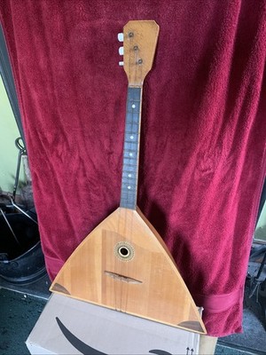 vintage wooden traditional Russian folk 3 string Balalaika instrument ...