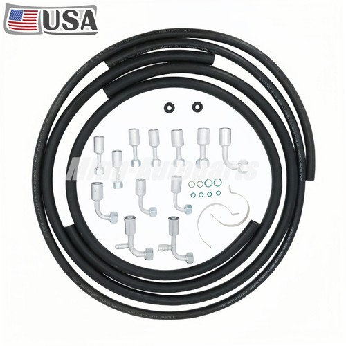 1Set Universal A/C Hose & Fitting Kit For Custom Air Conditioning Lines ...