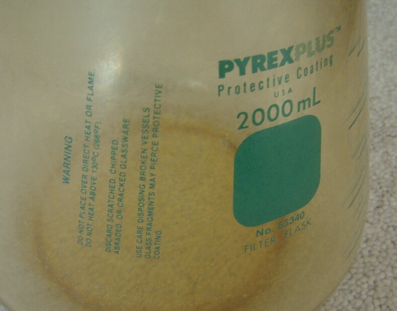 Side-arm Suction Filtering Flask, 2000 ml, PYREX, 'Plastic Coated' | eBay
