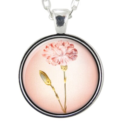 Handmade Carnation Art Pendant Necklace, January Birth Month Flower ...