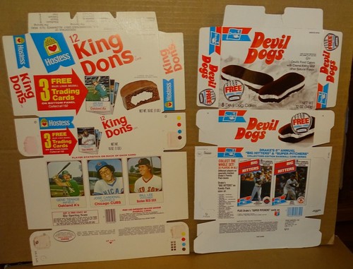 1988 Drake's Devil Dogs & 1975 Hostess King Dong Boxes (w/ cards) Bill ...
