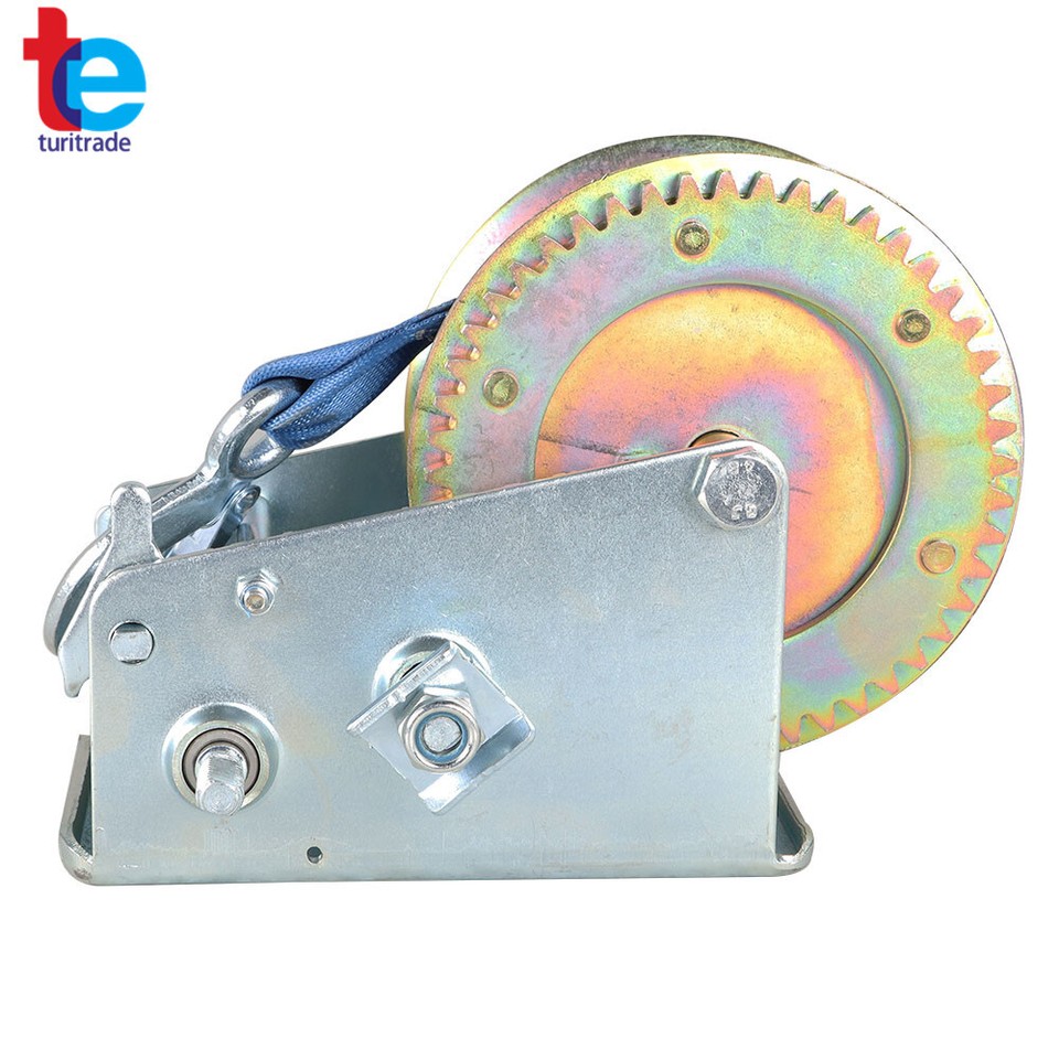 Blue 3500lbs Hand Winch Boat Use Manual Winch With 10m (32ft) Strap ...