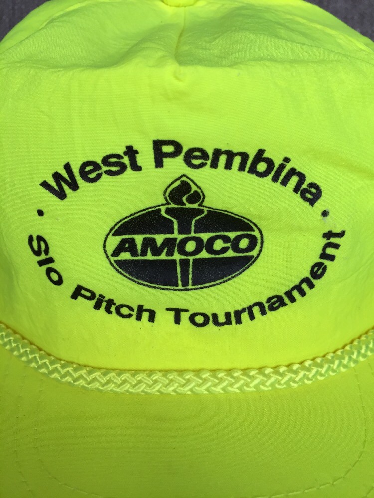 Vtg Neon Amoco West Pembina Slow Pitch Snap Back Hat 80's 90's Oil Gas ...