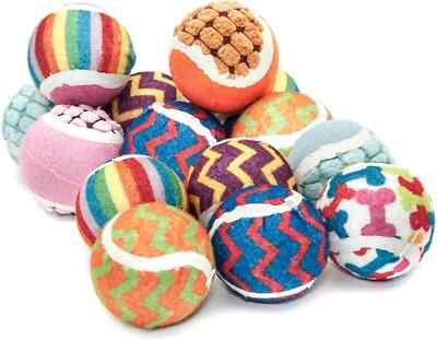 6cm Rubber Sponge Dog Puppies Fetch PATTERN TENNIS BALL Interactive ...