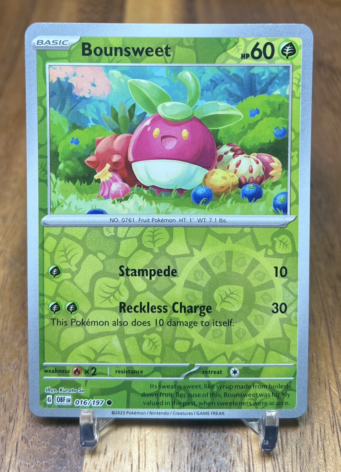 Bounsweet 016/197 Reverse Holo Obsidian Flames Pokemon Card NM | eBay