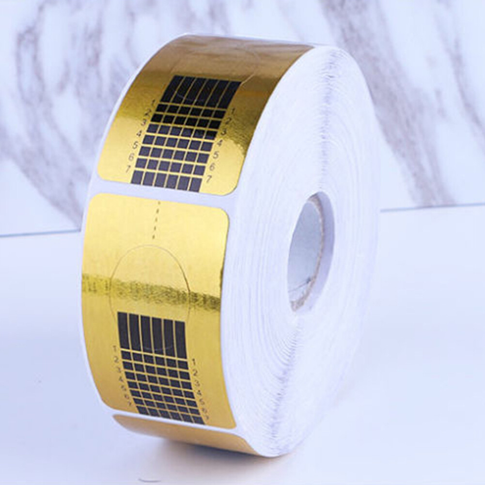 50/100x Nails Gel Extension Sticker Nail Art Acrylic Gold Nail Forms ...