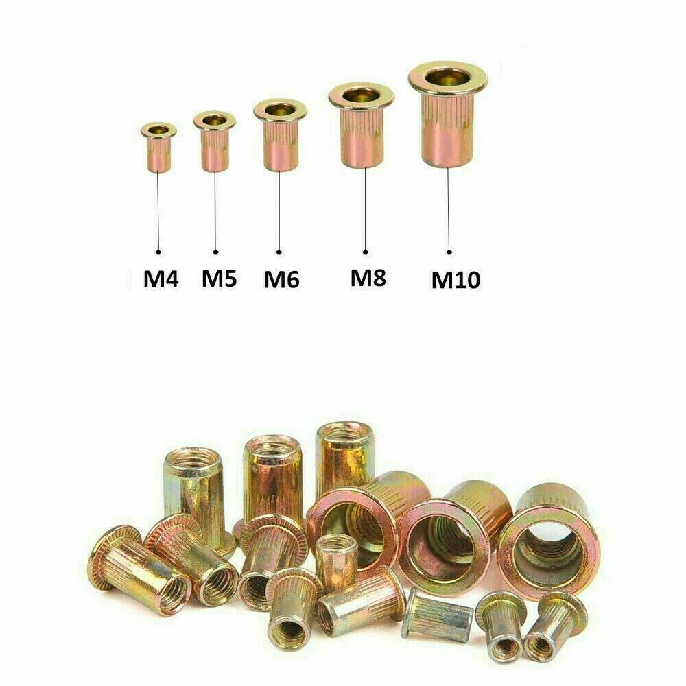Rivet Flat Head Threaded Nuts Rivnuts M4-M10 Mixed Blind Nutserts ...