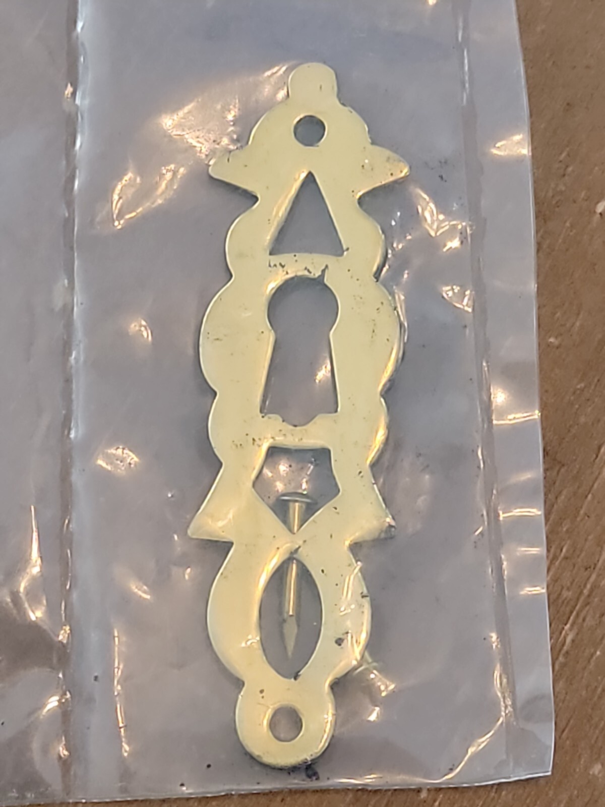 NOS Vintage Solid Brass Skeleton Key Hole Cover Escutcheon 2 5/8" | eBay