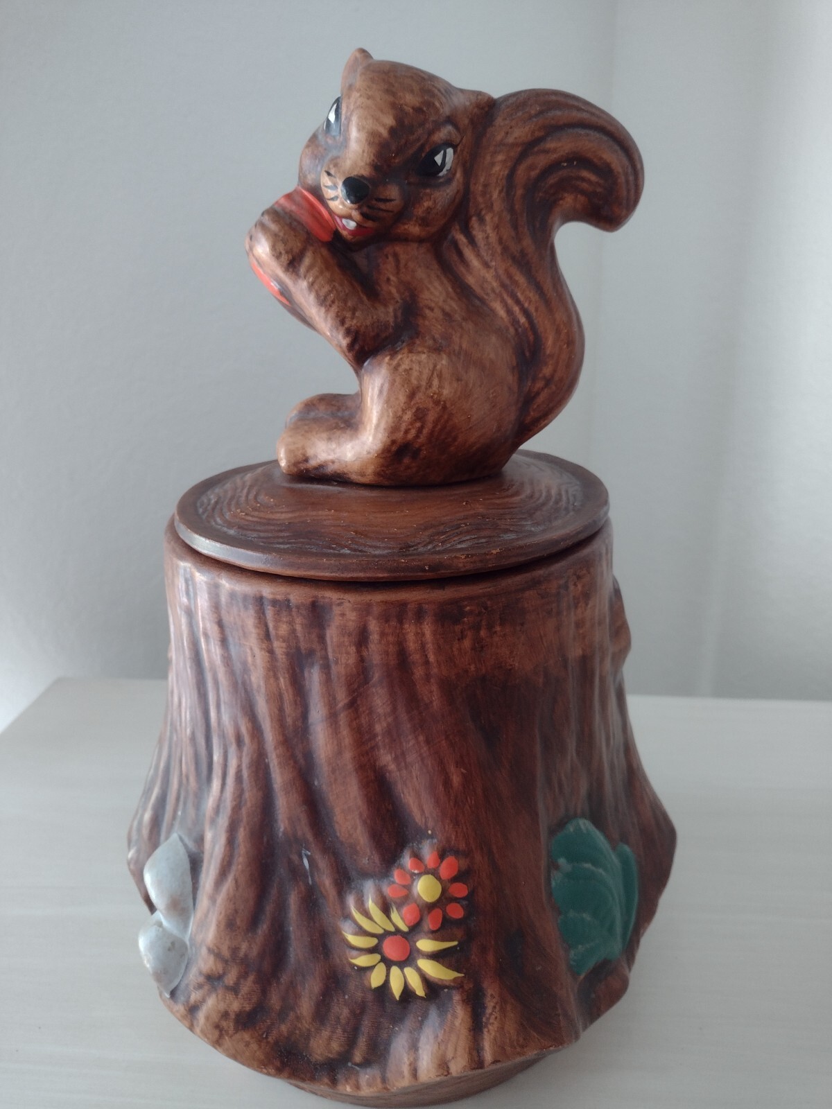 Vintage California Originals Cookie Jar Squirrel & Acorn Tree Stump ...