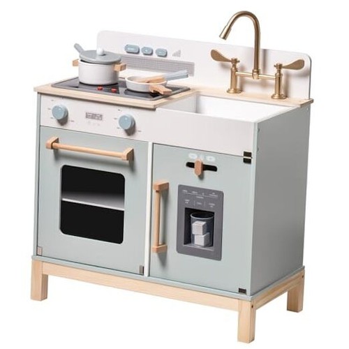 Play Kitchen for Toddlers, Wooden Kids Play Kitchen Playset with Real ...