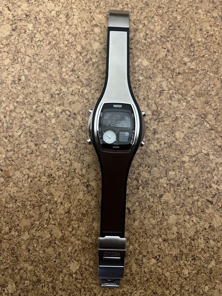 Citizen Independent Cal.C351 Black Silver Quartz Mens Watch Authentic ...