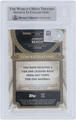 Johnny Bench Reds Signed 2017 Topps Tier One Legends Bat #T1RL-JB #/200 ...