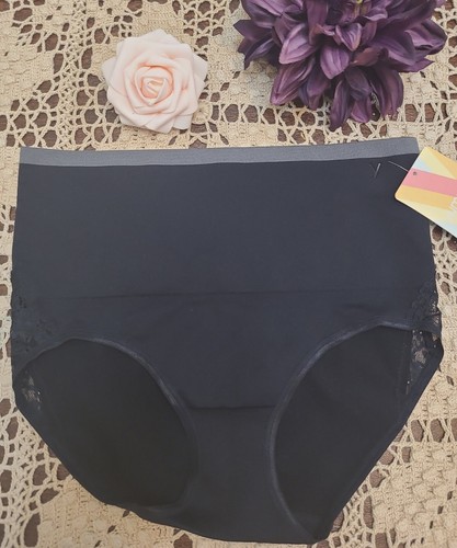 YUMMIE Lace Insert Seamless Shaping Brief ~ BLACK ~ L/XL ~ NWT~~ YT5 ...