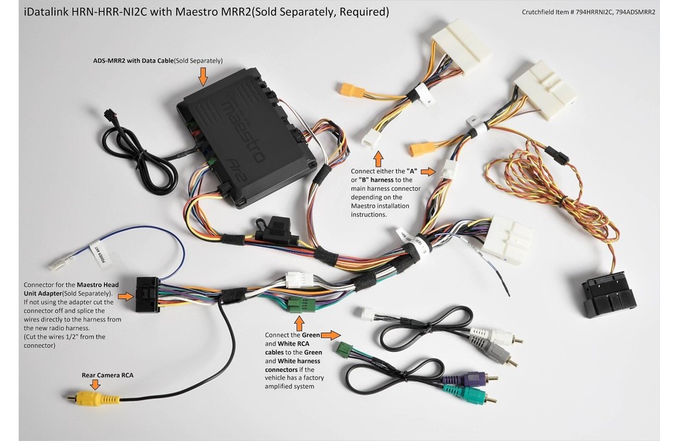 iDatalink Maestro HRN-HRR-NI2 / ADS-MRR/MRR2 HARNESS FOR NISSAN 2017 ...