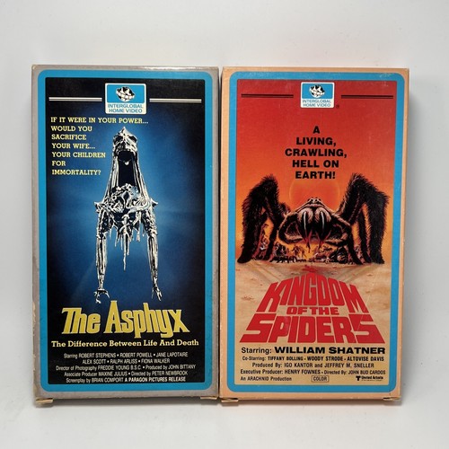 Vintage Interglobal Movie VHS LOT Asphyx Kingdom of the Spiders William ...