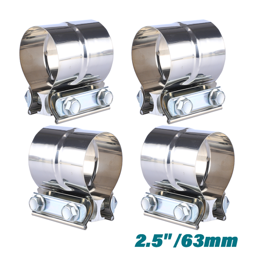 4Pcs 2.5" Stainless Exhaust Band Clamp Step Clamps for Catback Muffler ...