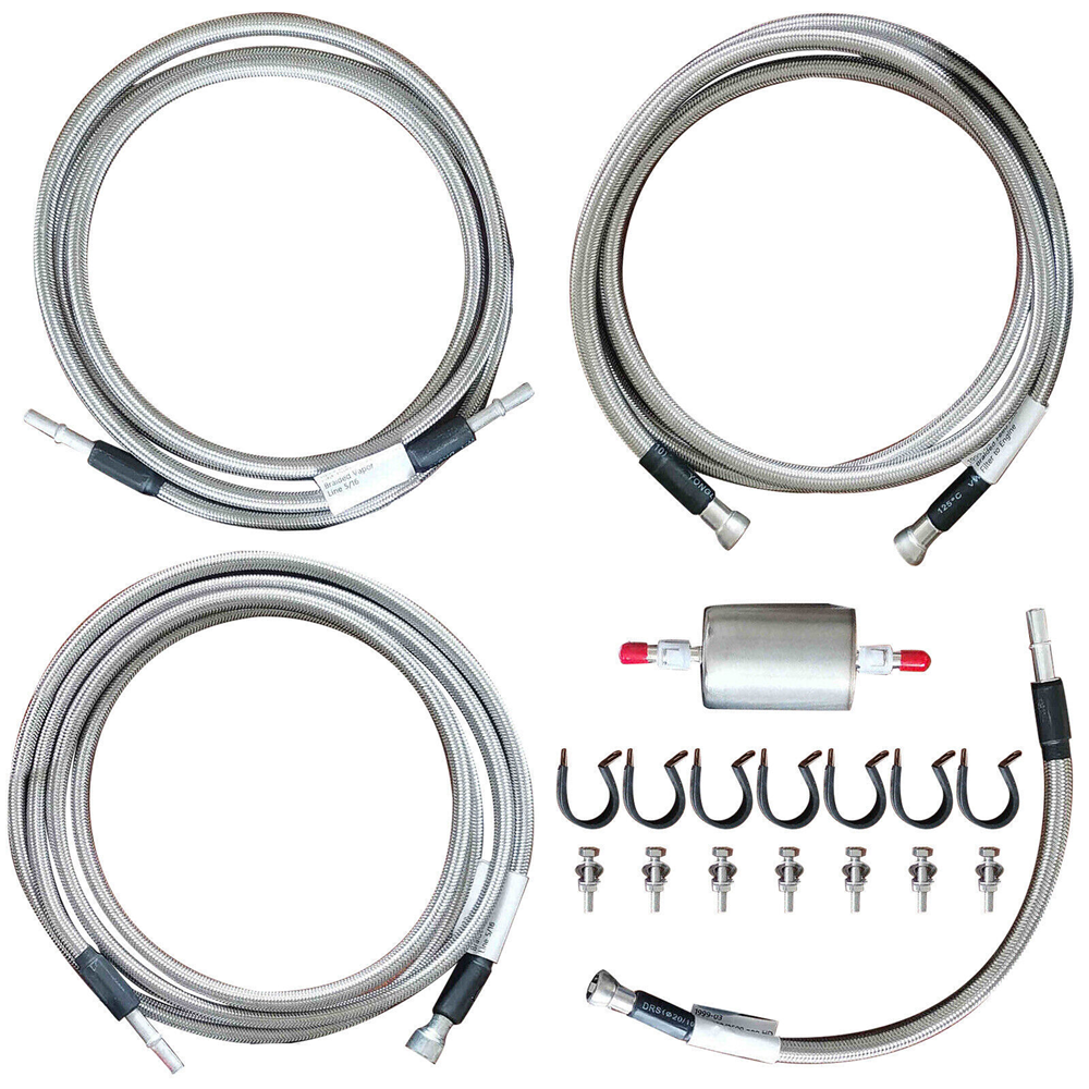 1999-03 Silverado Sierra V8 Gas Flex Ext Cab SS Braided Fuel Line Quick ...