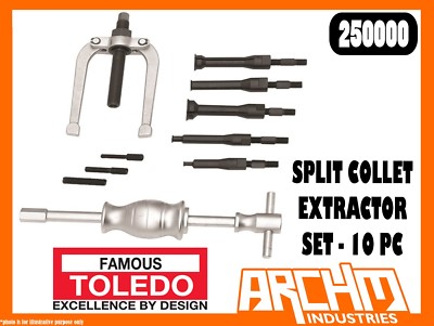 TOLEDO 250000 - SPLIT COLLET EXTRACTOR SET - 10 PC - COMBINATION KIT ...