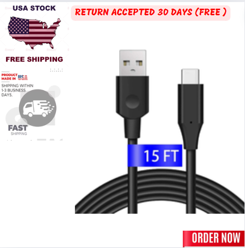 USB C Cable 15Ft, Extra Long PS5 Controller Charger Cable, USB Type C ...