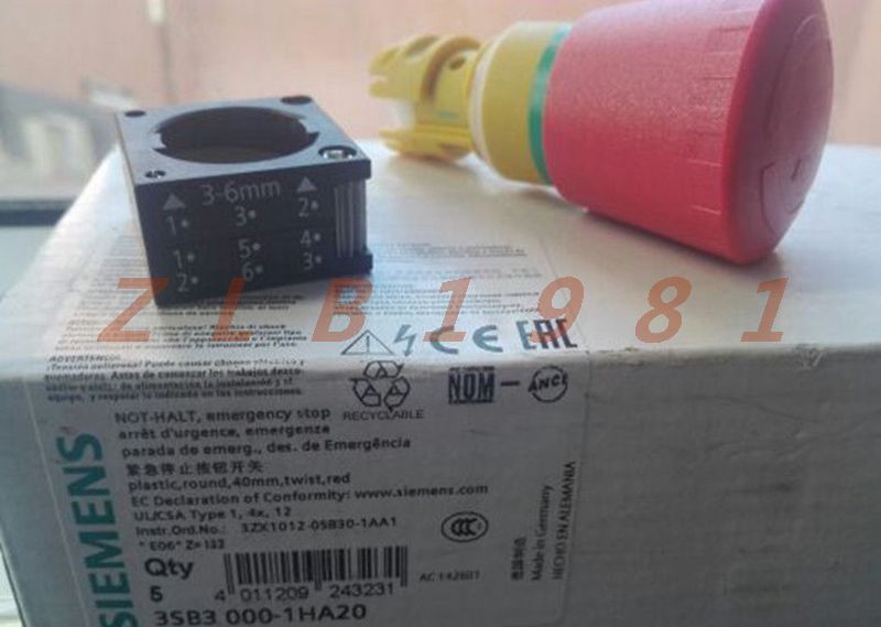 ONE SIEMENS emergency stop switch 3SB3000-1HA20 | eBay