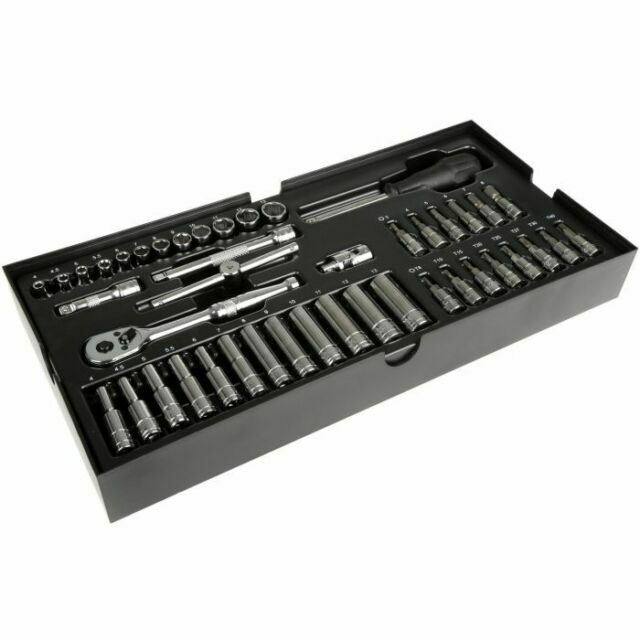 Halfords Advanced Modular Tray 44 Piece Socket Set 1/4" in Carry Case ...