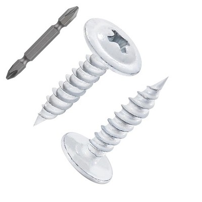 Wensilon(350 pcs)#8×5/8" Phillips Truss Head Wood Screws White Iron ...