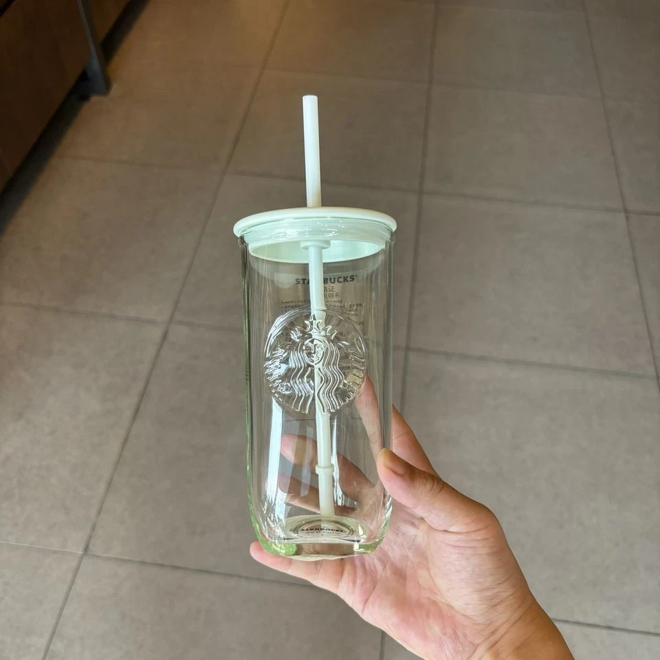 Starbucks Recycled Glass Triangle Bottom Cold Cup Tumbler, 16 Oz,Light ...