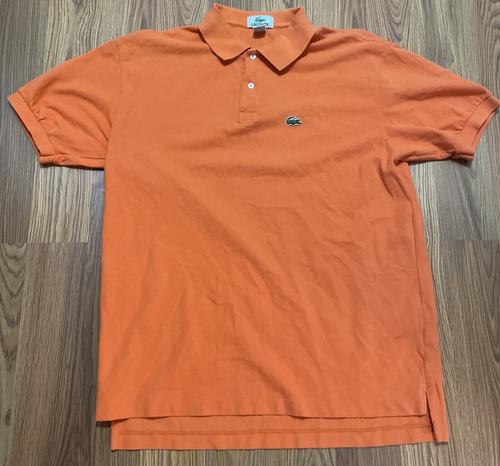 Lacoste Polo Shirt Mens Large Orange Patron Preppy Golf Casual Retro | eBay