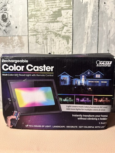 Feit Electric Rechargeable Color Caster Floodlight /RGB/BAT/ New/ ️ ...