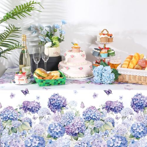 Pcs Spring Plastic Tablecloths for Rectangle Tables Watercolor 3 ...