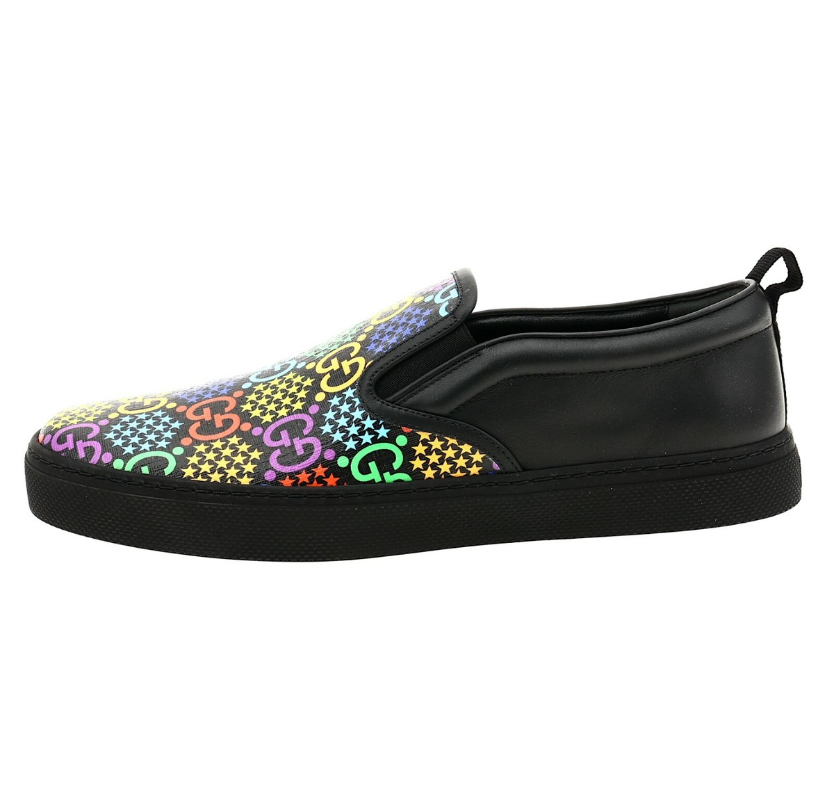 Gucci GG Supreme Psychedelic Black Slip-On Sneakers Z8187 Gucci GG Supreme Psychedelic Black Slip-On Sneakers Z8187