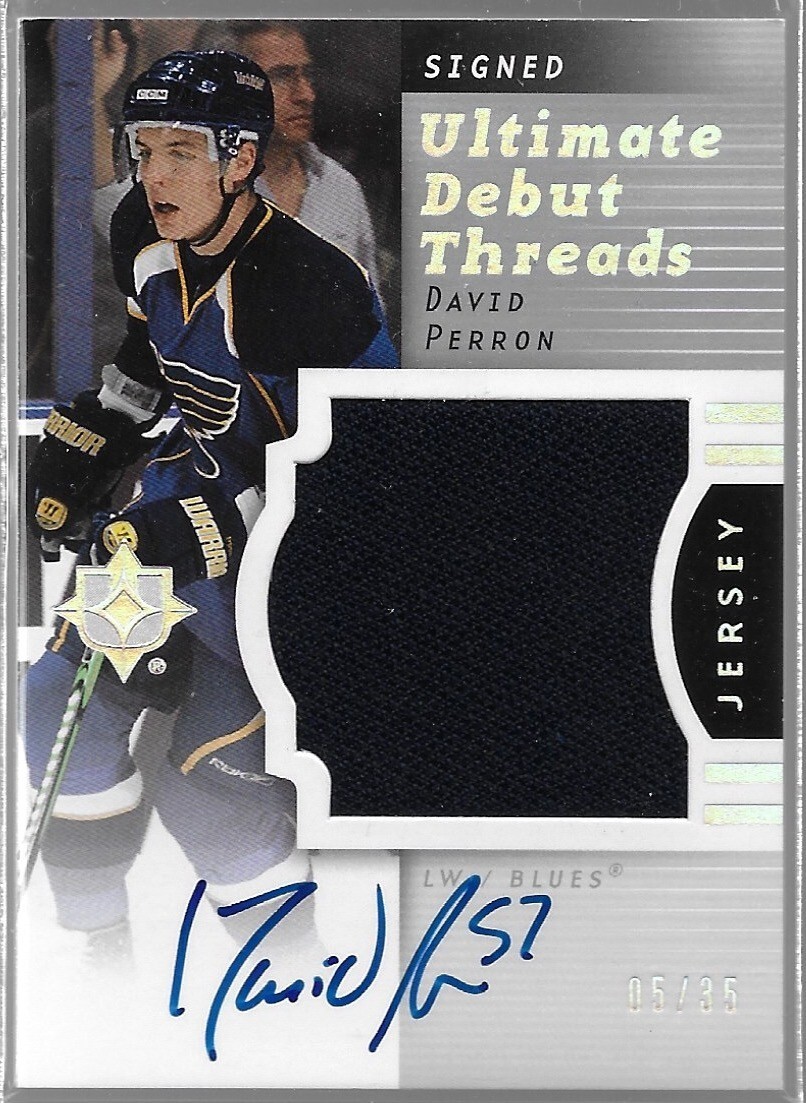 2007-08 Ultimate Collection - Ultimate Debut Threads David Perron #DT ...